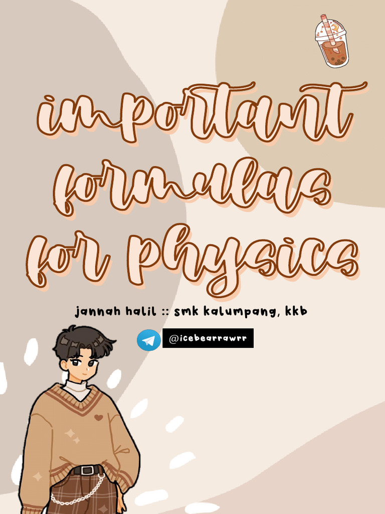 Important Formulas For Physics | PDF | Force | Kinetic Energy