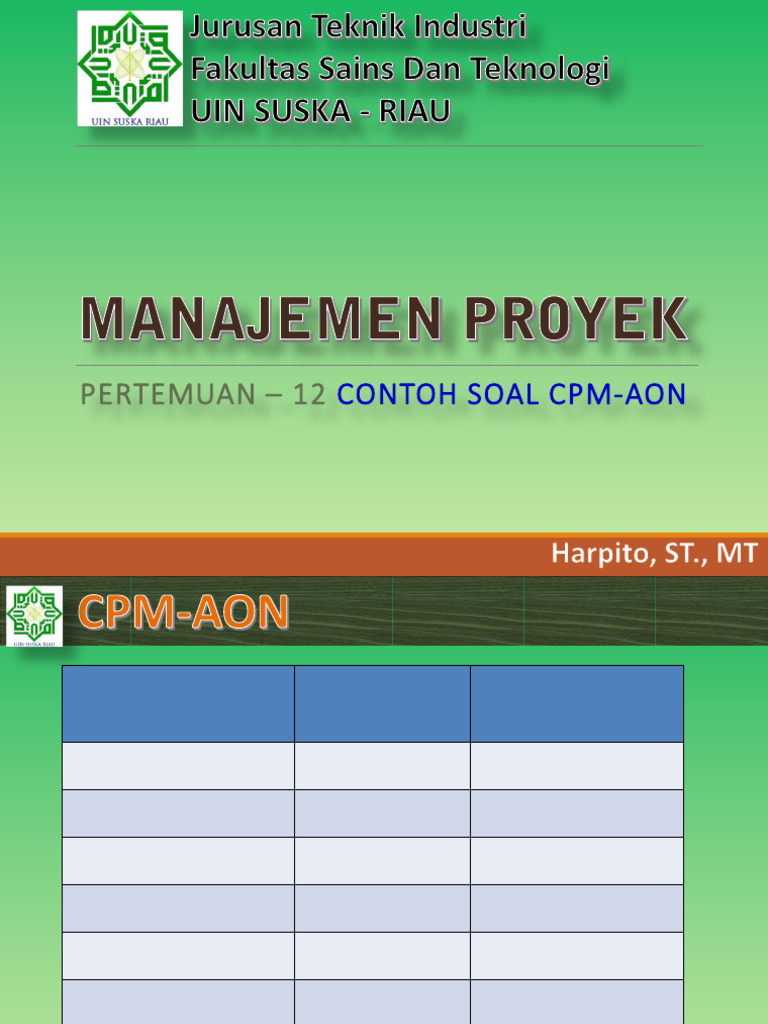 Contoh Soal CPM dan AON | PDF