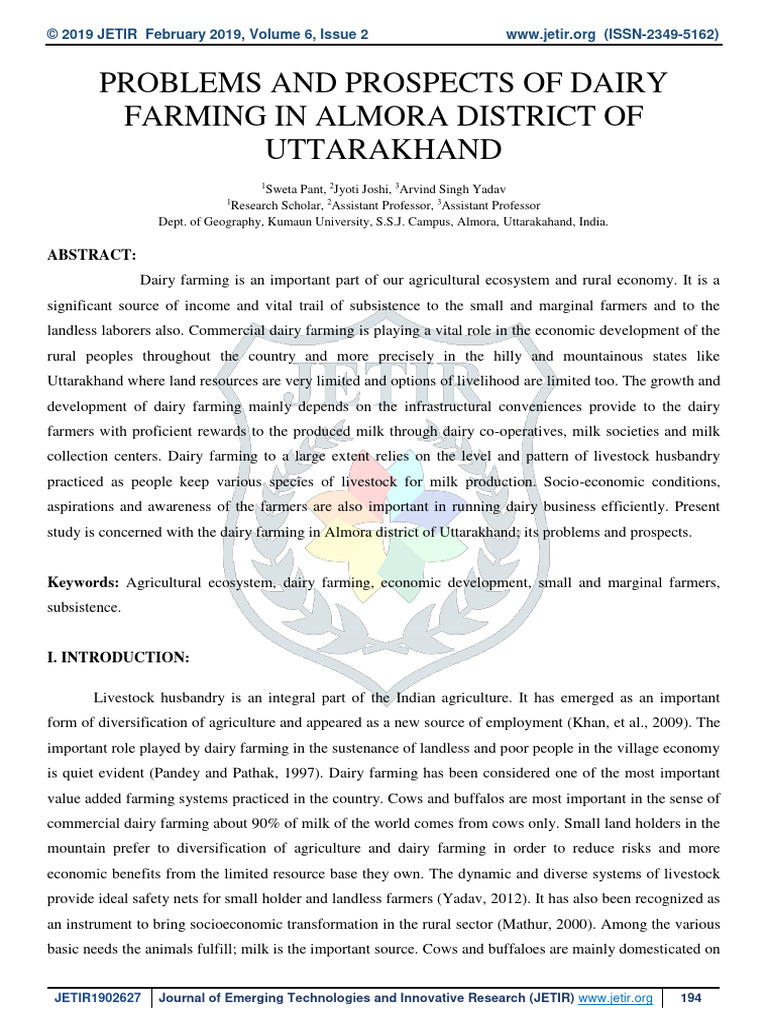 Problems and Prospects of Dairy Farming | PDF | Agriculture | Dairy