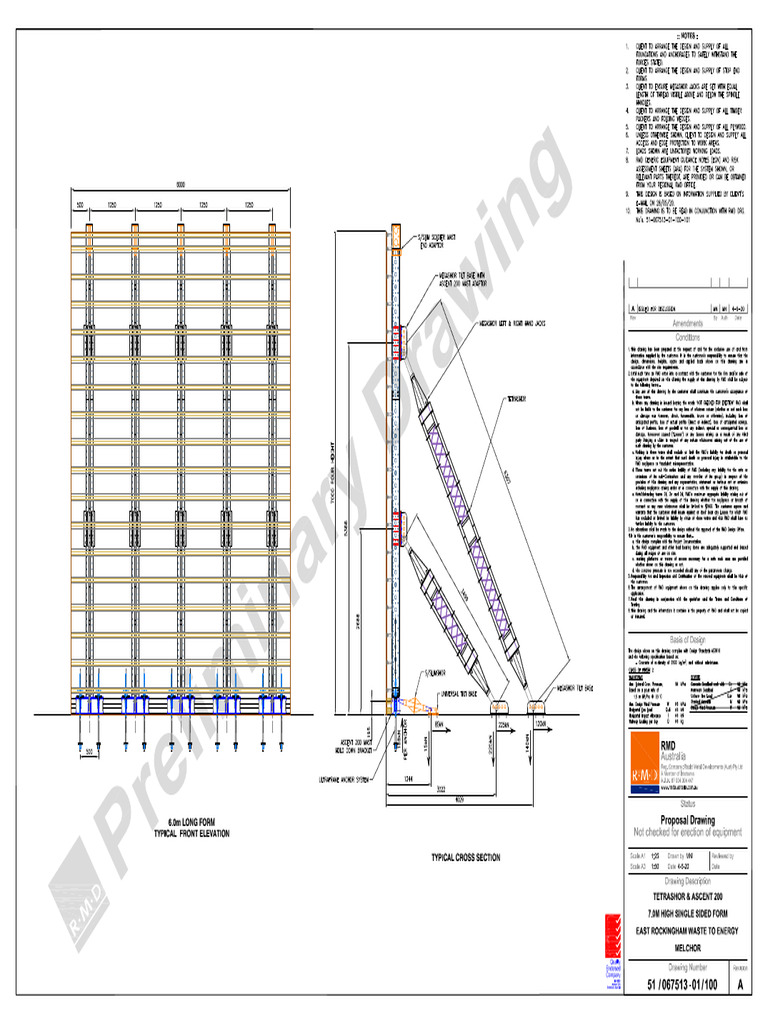 Single Sided Formwork - Tetrashor (7m Pour) | PDF