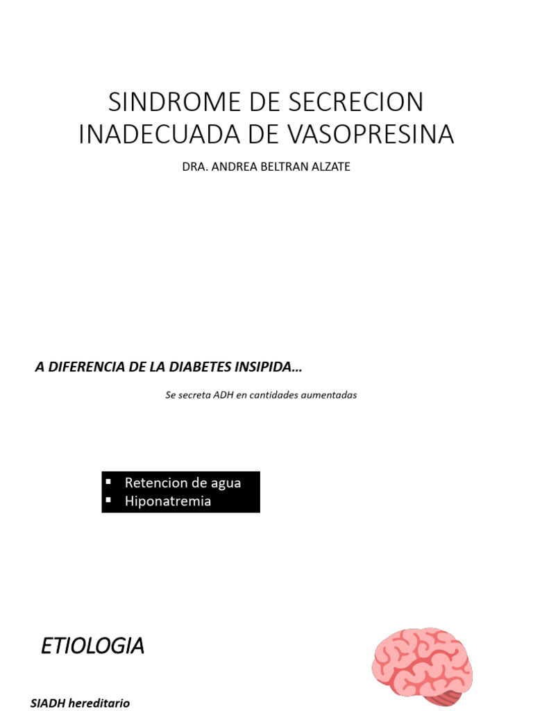 Síndrome de Secreción Inadecuada de Vasopresina | PDF