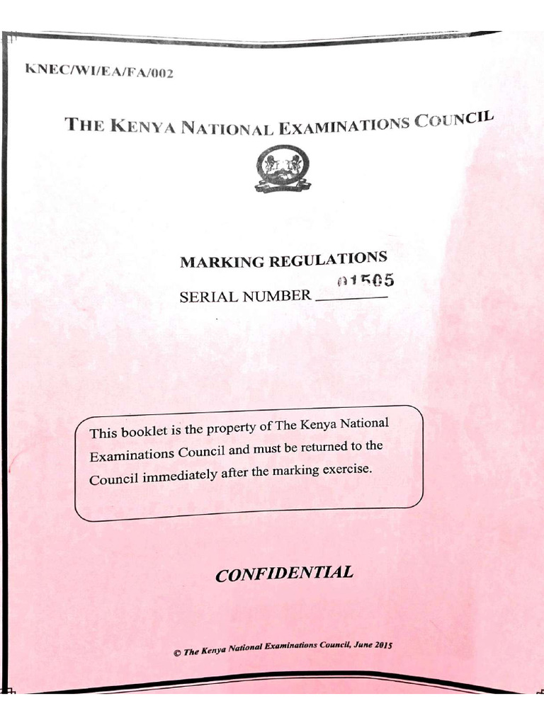 KNEC-MARKING REGURATIONS - Compressed | PDF