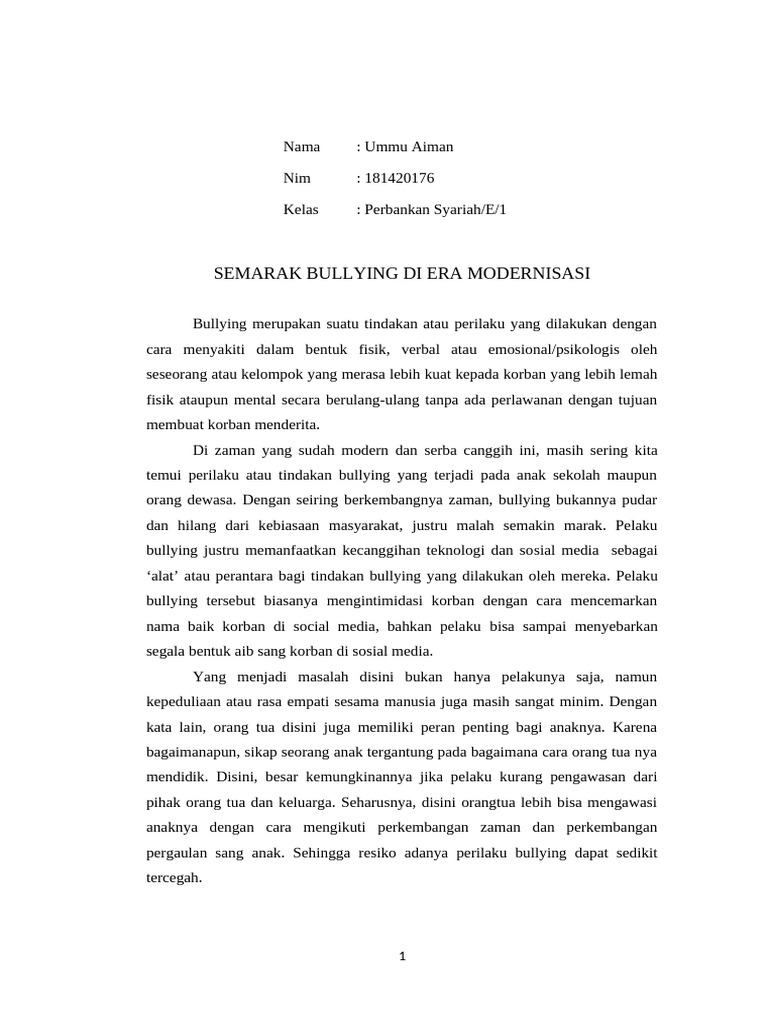 Essay Bullying | PDF