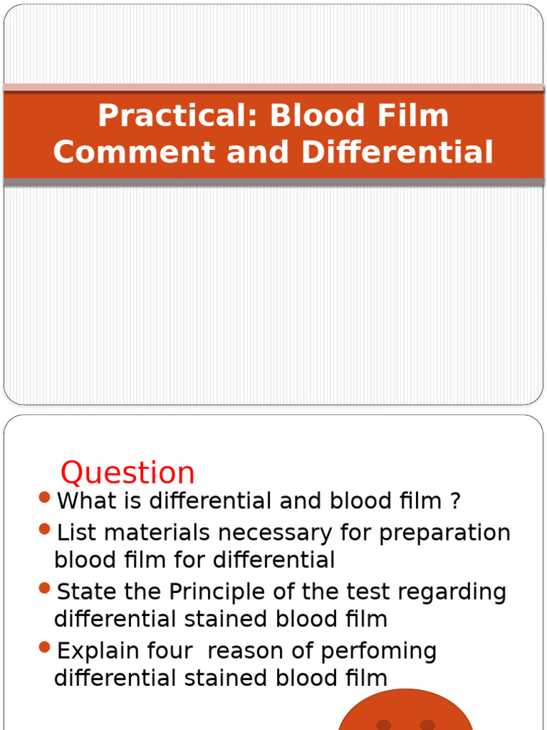 Blood Film Preparation and Differential Analysis | PDF | White Blood ...