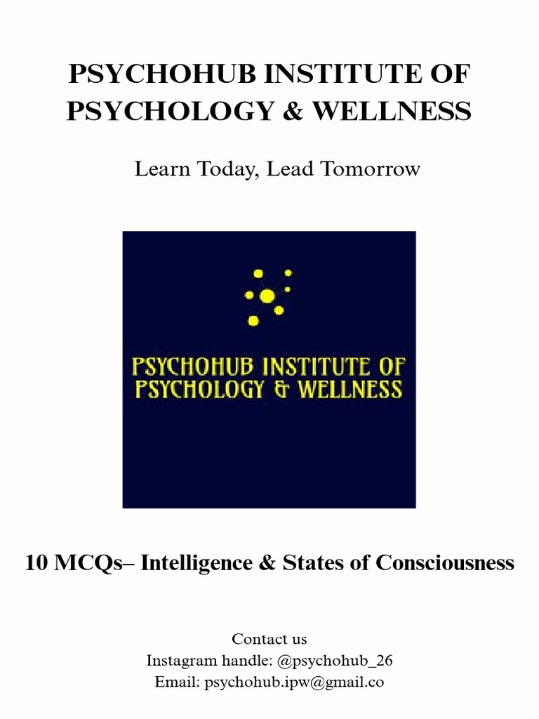 Intelligence & Consciousness Quiz Answers | PDF | Intelligence ...