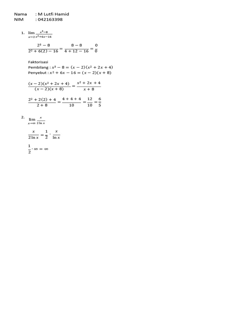 Diskusi 7 Kalkulus M Lutfi Hamid | PDF
