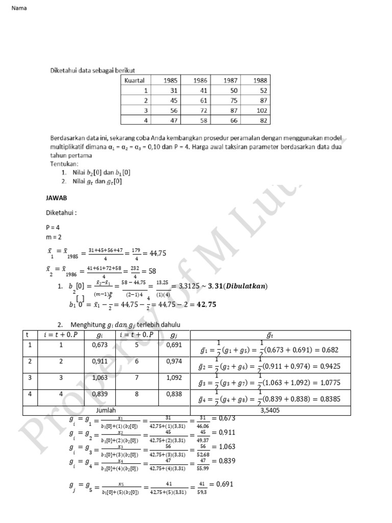 Diskusi 7 Peramalan M Lutfi Hamid | PDF