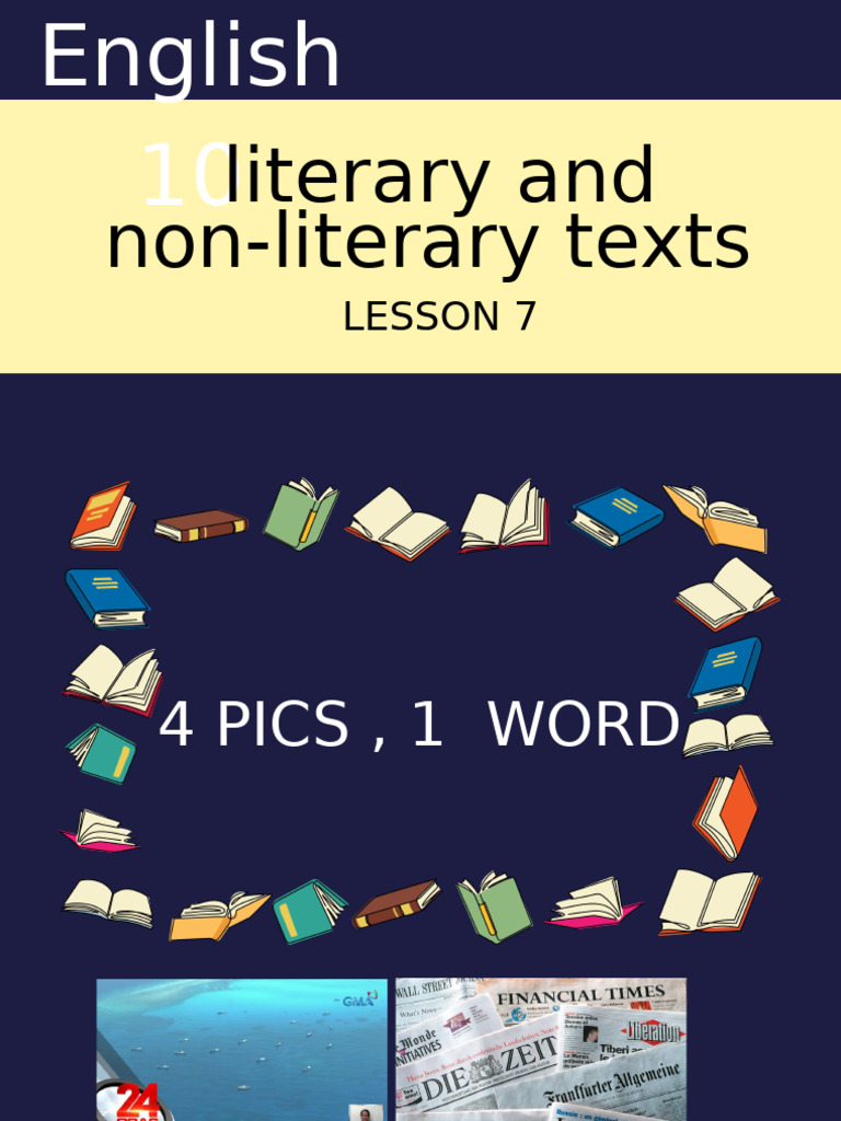 Literary and Non-Literary Texts: Lesson 7 | PDF