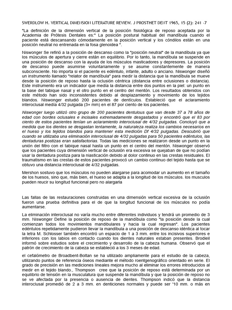 Dimensión Vertical Mandibular en Odontología | PDF