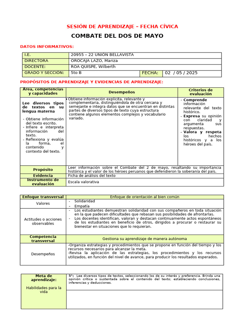 Fecha Civica-2 de Mayo | PDF