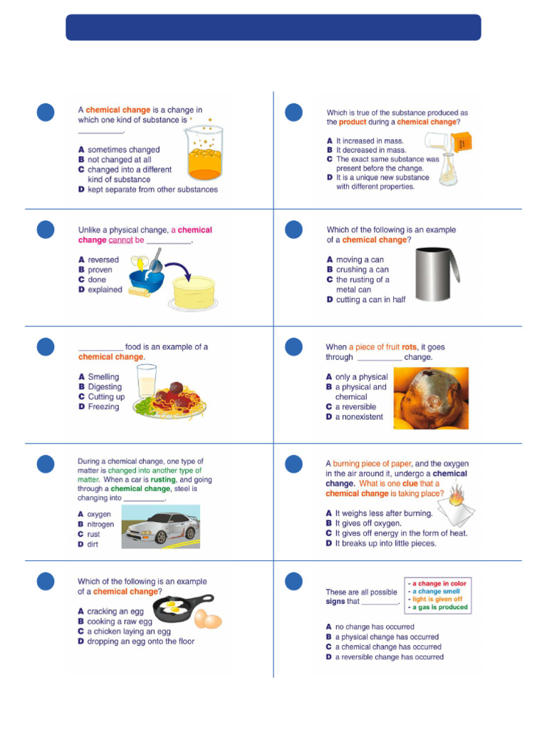 +++worksheet Science Grade 5 Chemical and Physical Changes of Matter | PDF