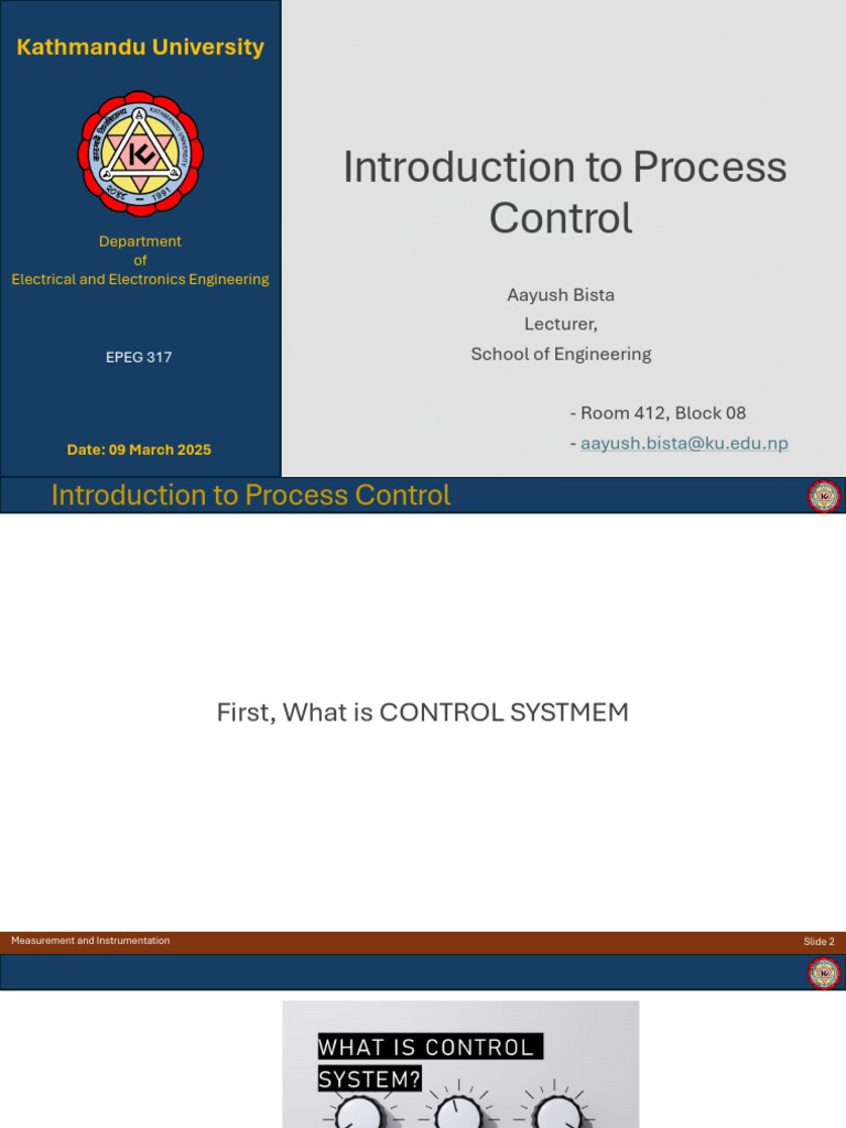 Introduction to Process Control Systems | PDF | Feedback | Instrumentation