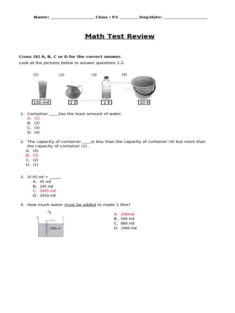 Math Final Test Review | PDF | Triangle | Rectangle