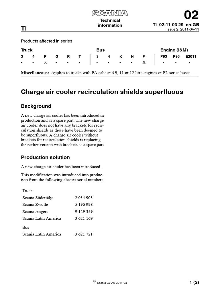 Charge Air Cooler Update: No Shields Needed | PDF