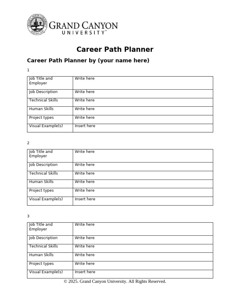 Career Path Planner Template | PDF | Business
