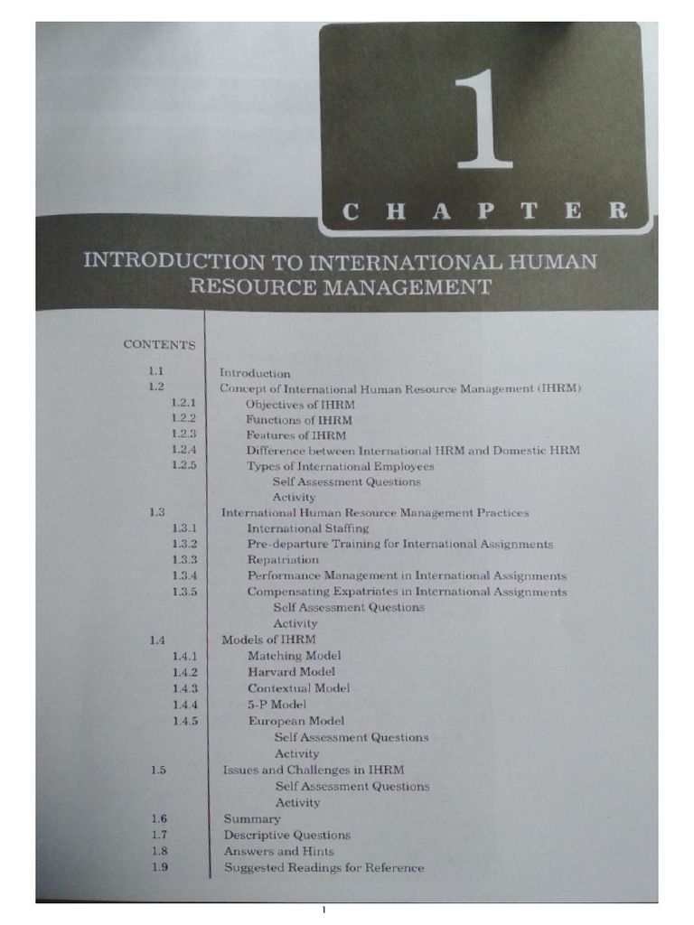 Chapter 1 - Introduction to IHRM | PDF