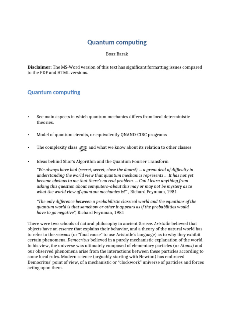 Lec 26 Quantum Computing | PDF | Quantum Computing | Quantum Entanglement