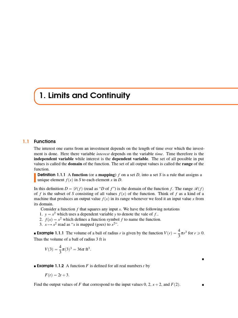 Limits and Continuity | PDF | Trigonometric Functions | Function (Mathematics)