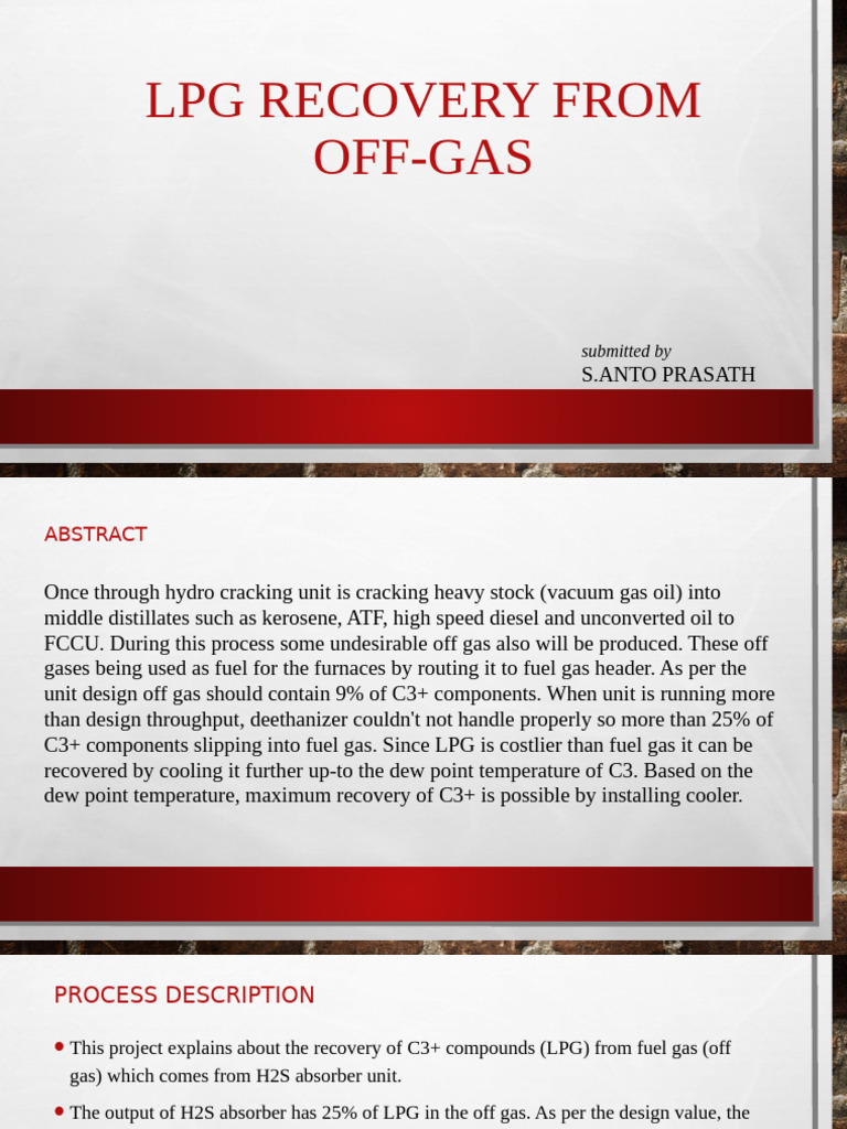 LPG Recovery From Fuel Gas | PDF | Engineering Thermodynamics ...
