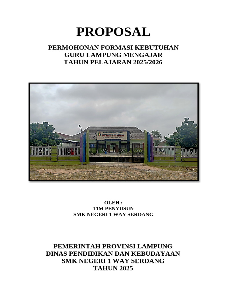 Proposal Lampung Mengajar SMKN 1 Way Serdang 2025 | PDF