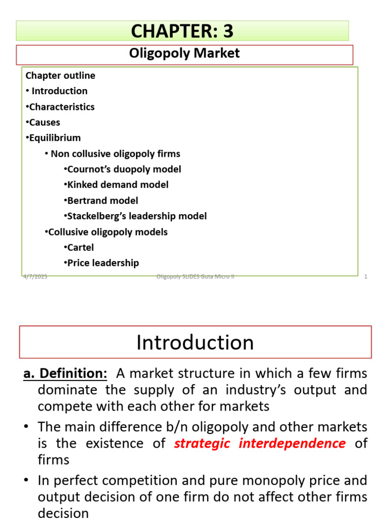 Understanding Oligopoly Market Structures | PDF | Oligopoly | Economic ...