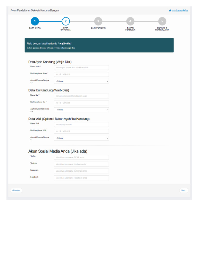 Kumbang PPDB Form Daftar 02 | PDF