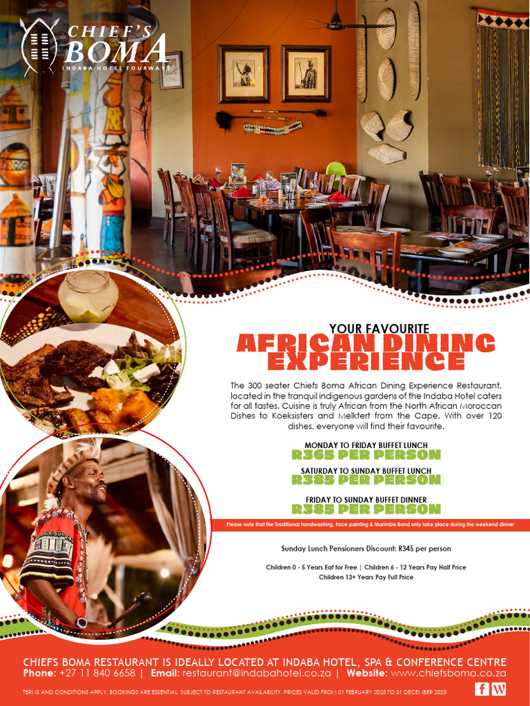 Chief's Boma Buffet Experience | PDF | Restaurants | Buffet