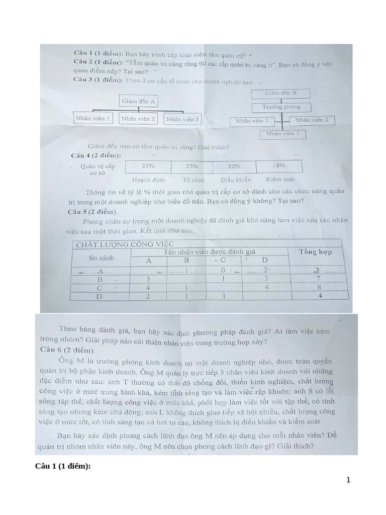 câu hỏi QTH | PDF