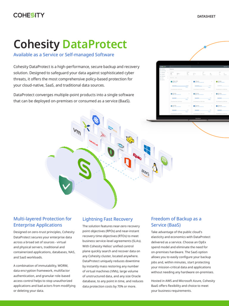 Cohesity Dataprotect Datasheet en | PDF | Backup | Cloud Computing