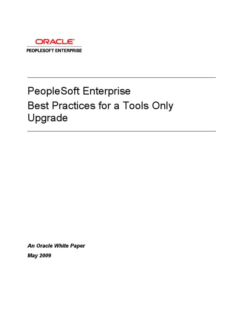 Best Practices For A Tools Only Upgrade | PDF | Oracle Database | Databases