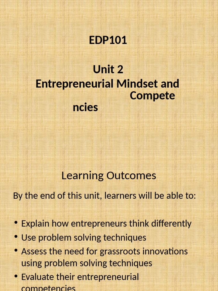 Entrepreneurial Mindset and Competencies | PDF | Entrepreneurship ...