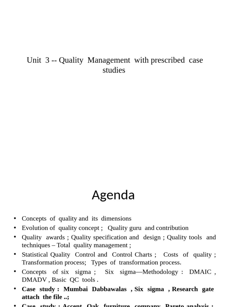Unit 3 Quality Management - Sem2 BBA Porduction and Operations Management | PDF | Probability ...