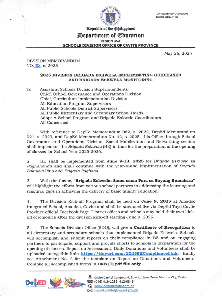 Sgod 2025 DM 0103 | PDF