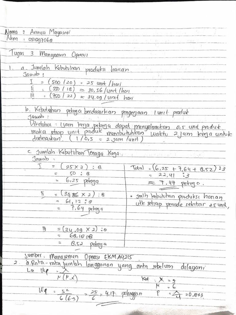 Tugas 3 Manajemen Operasi | PDF