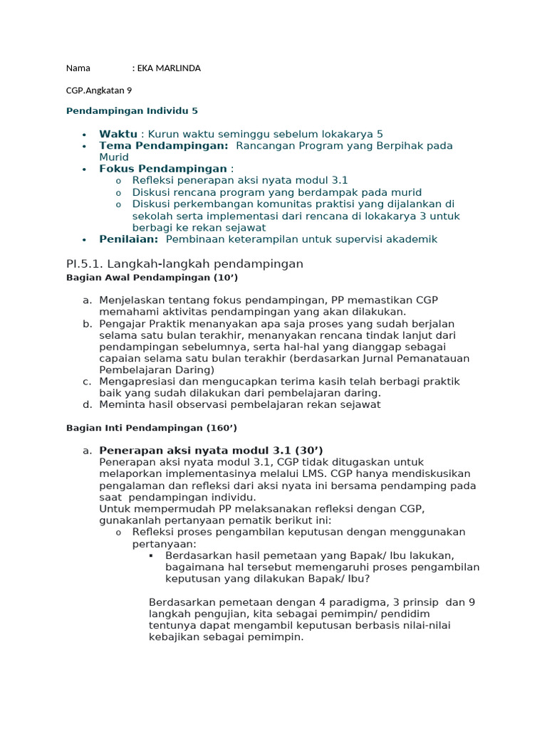 Pendampingan Individu 5 | PDF