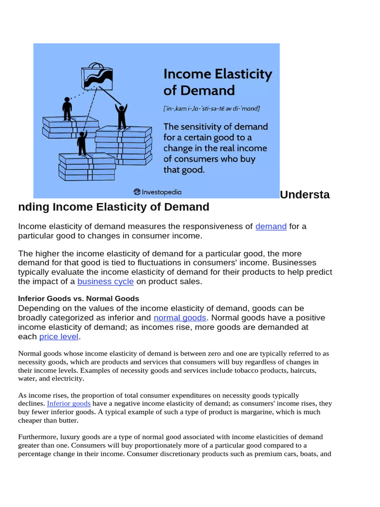 Understanding Income Elasticity of Demand | PDF | Demand | Elasticity ...