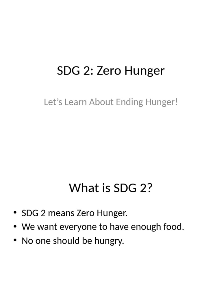 Understanding SDG 2: Zero Hunger | PDF