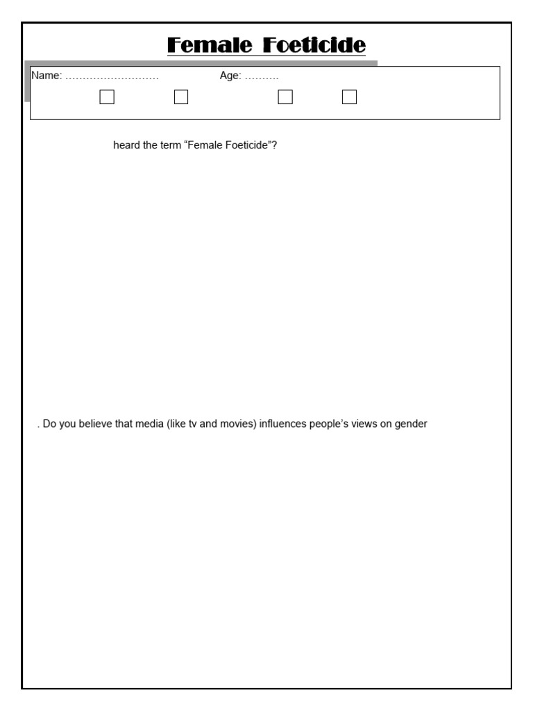 Addressing Female Foeticide Awareness | PDF