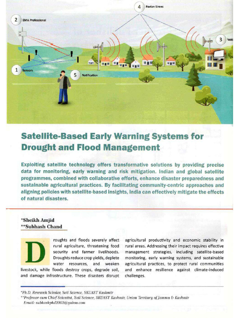 Satellite Based Early Warning Systems For Drought and Flood Management ...