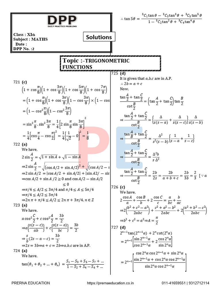 Trigonometric Functions A 2 Min | PDF | Geometric Shapes | Euclidean ...