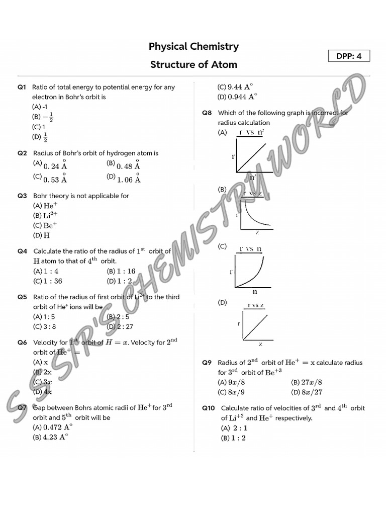 Structure of Atom DPP 04 | PDF