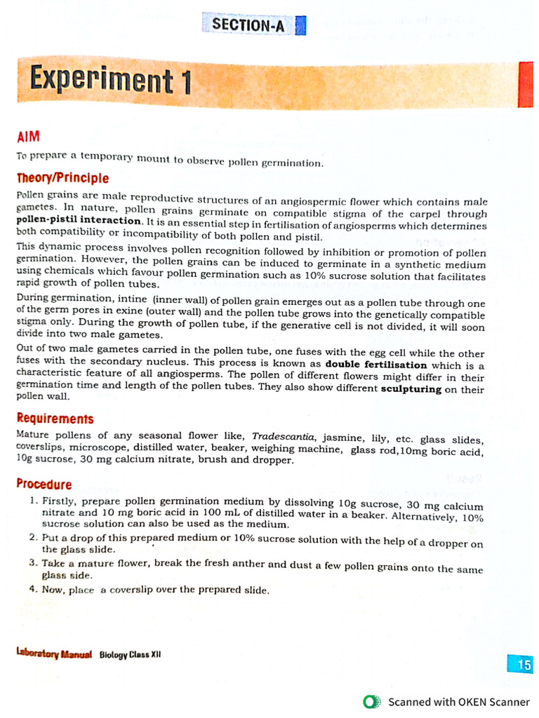 12th Bio Practical 25-26 | PDF