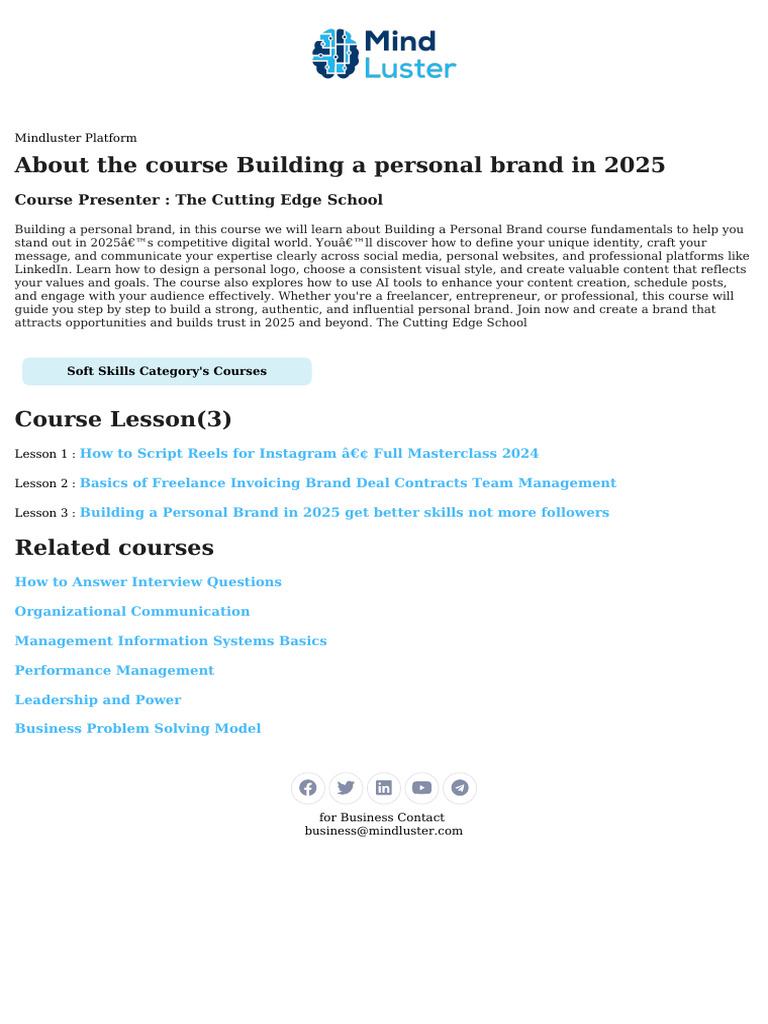 Build Your Personal Brand for 2025 | PDF
