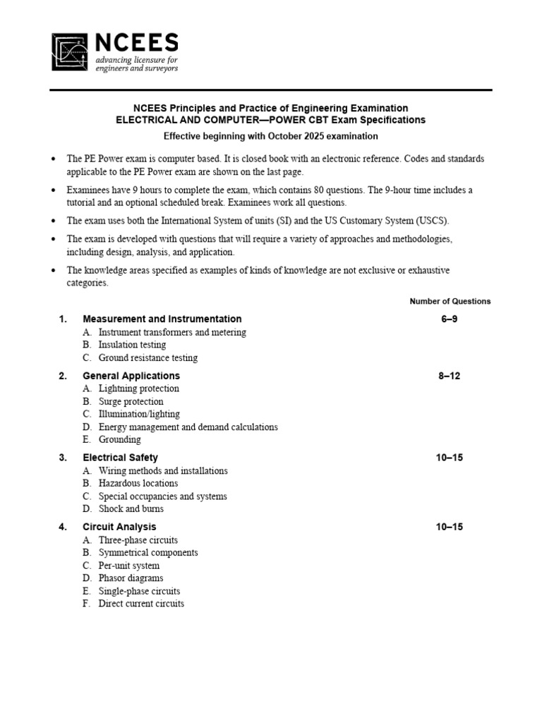 PE-Electrical Power Oct 2025 | PDF | Electricity | Capacitor