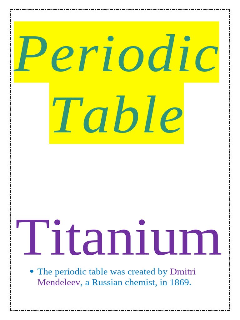 Periodic Table Ad Titanium Nour | PDF | Periodic Table | Chemical ...