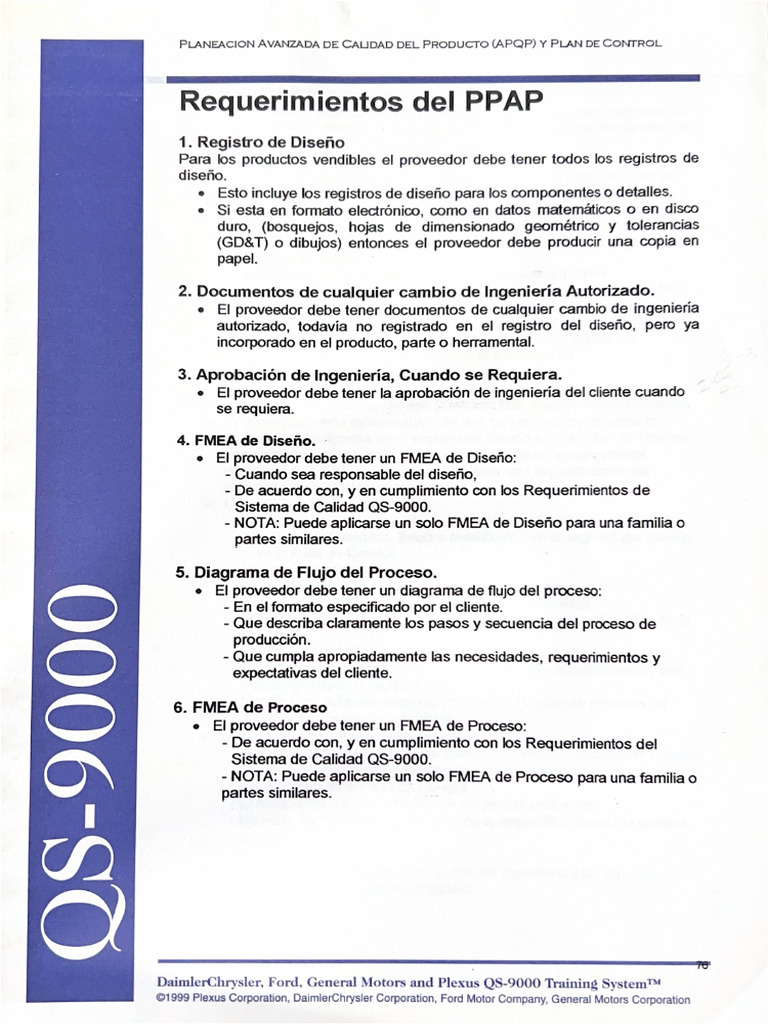 Requerimientos PPAP | PDF