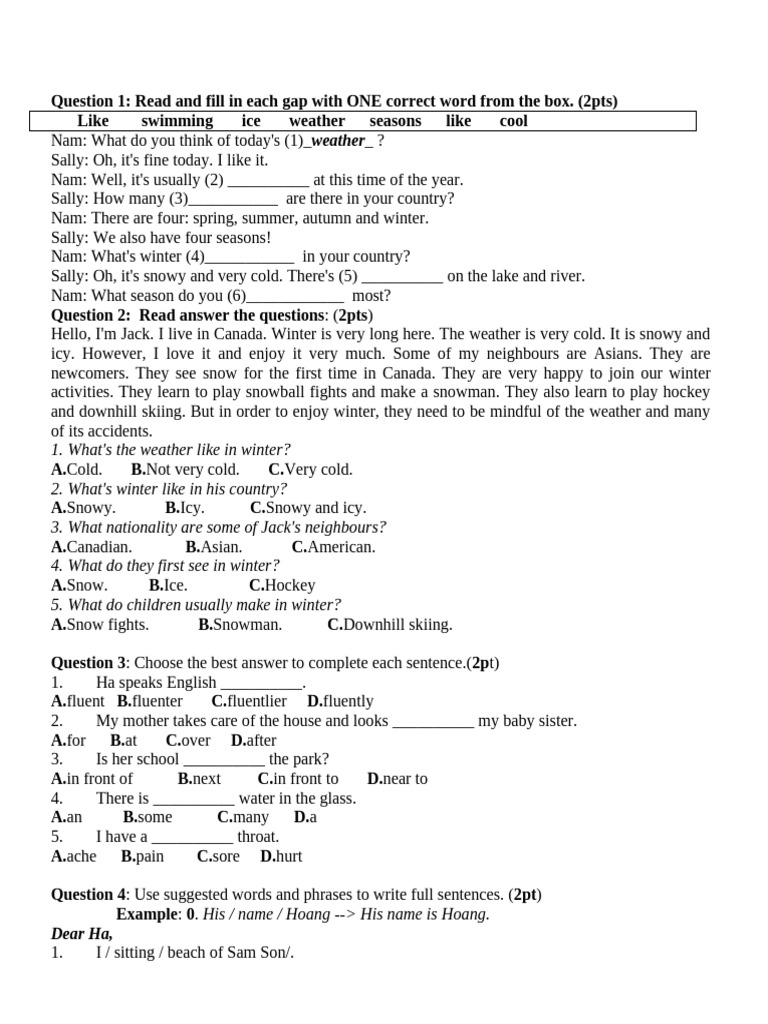English Language Gap-Fill Exercises | PDF