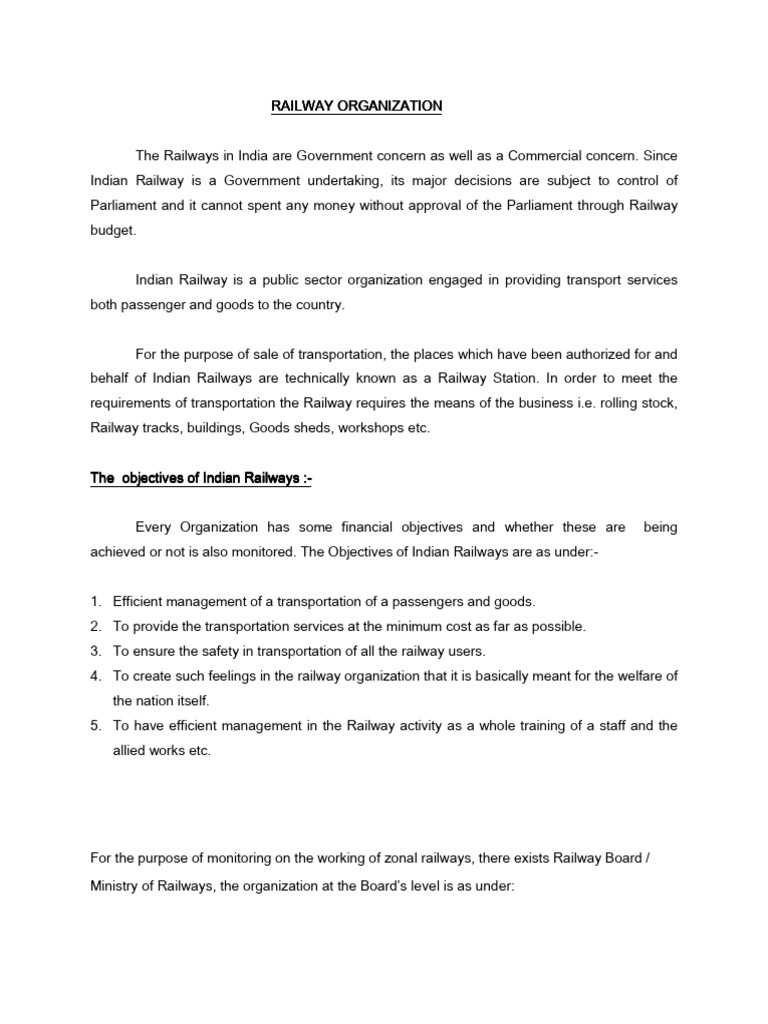Railway Organization | PDF | Expense | Payments