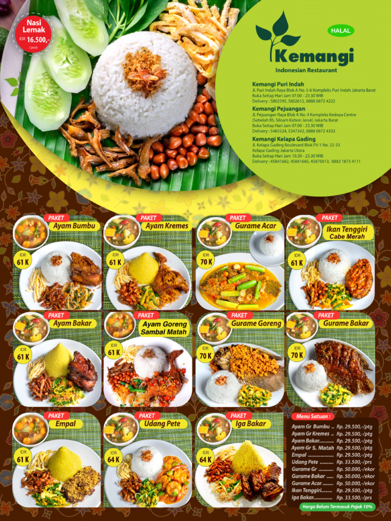 Menu Kemangi Feb 2024 | PDF