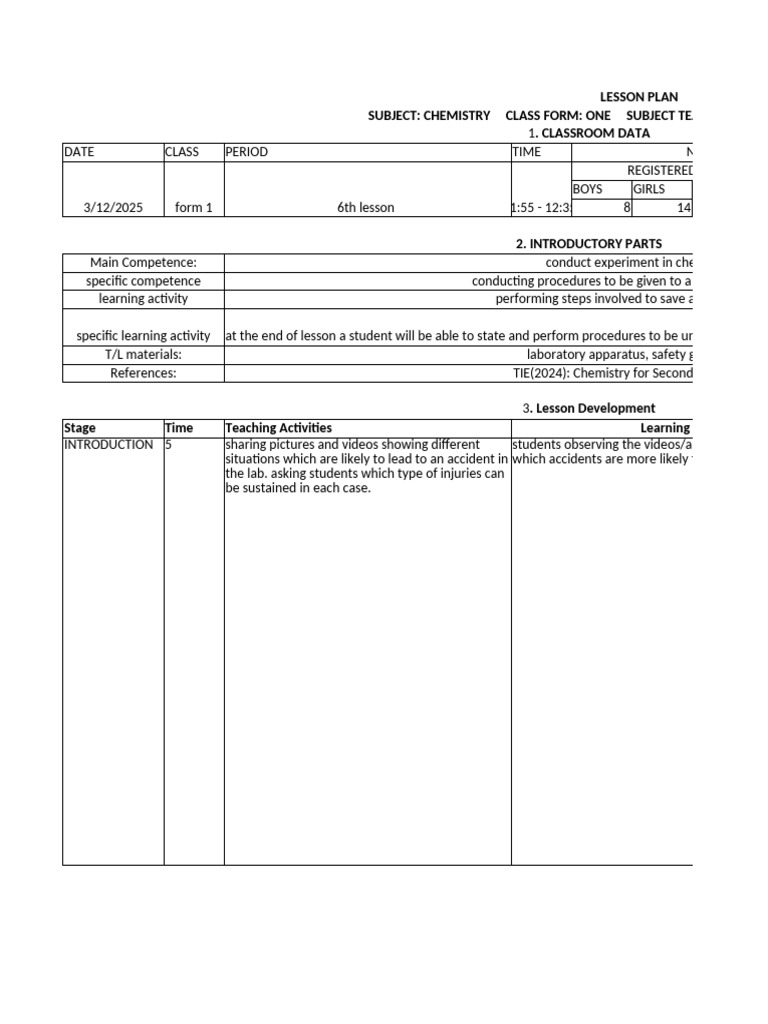 First Aid Lesson Plan | PDF | Lesson Plan | Learning